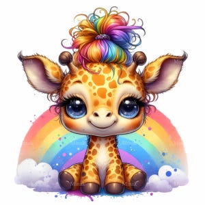 Rainbow Giraffe PNG Clipart - 15 Cute Cartoon Giraffe With Colorful ...
