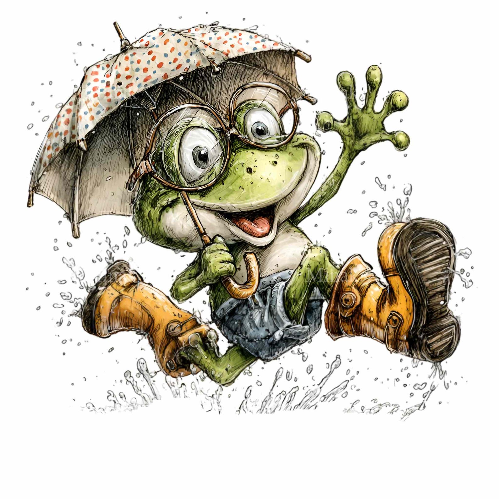 15 PNG Rainy Day Frog – Cute Umbrella PNG – Fall Animal Clipart for ...
