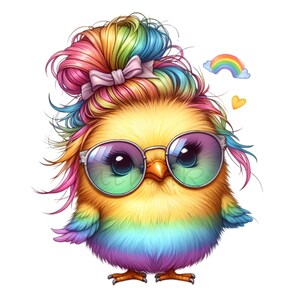 Rainbow Chick With Sunglasses Clipart 12 Fun and Quirky PNG for T ...