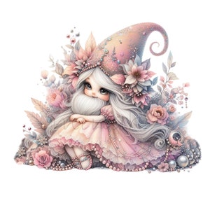 Princess Gnome Clipart PNG, 10 Watercolor Fairy Clip Art, Gift ...