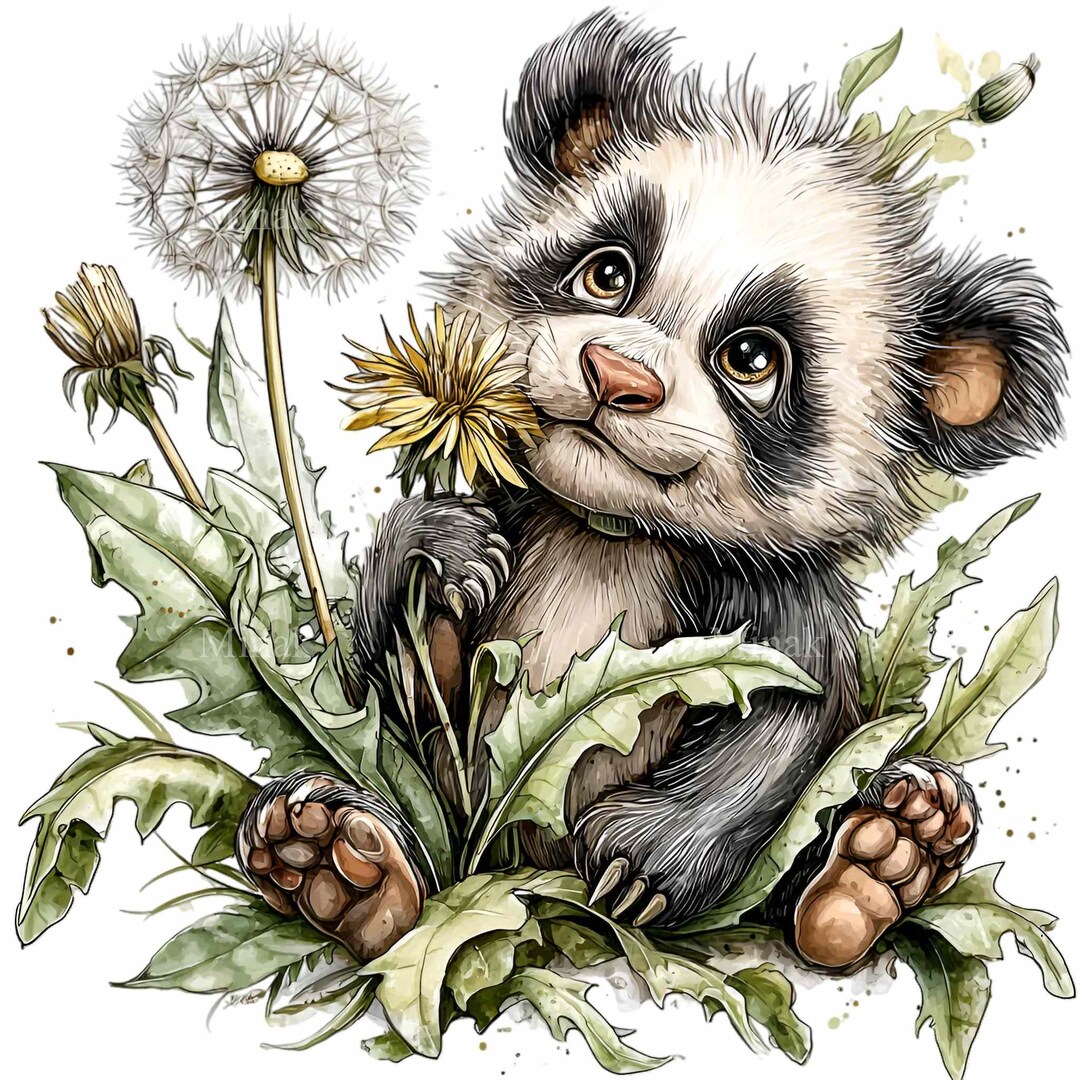 12 PNG Dandelion Panda – Panda Flower PNG Clipart – Cute Baby Animal ...