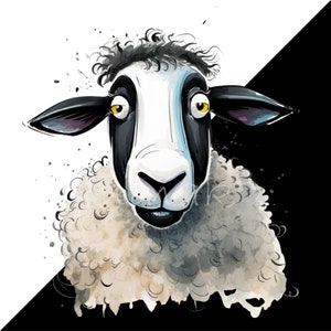 15 Funny Sheep Clipart PNG | Quirky Sheep Illustration | Cute Farm ...