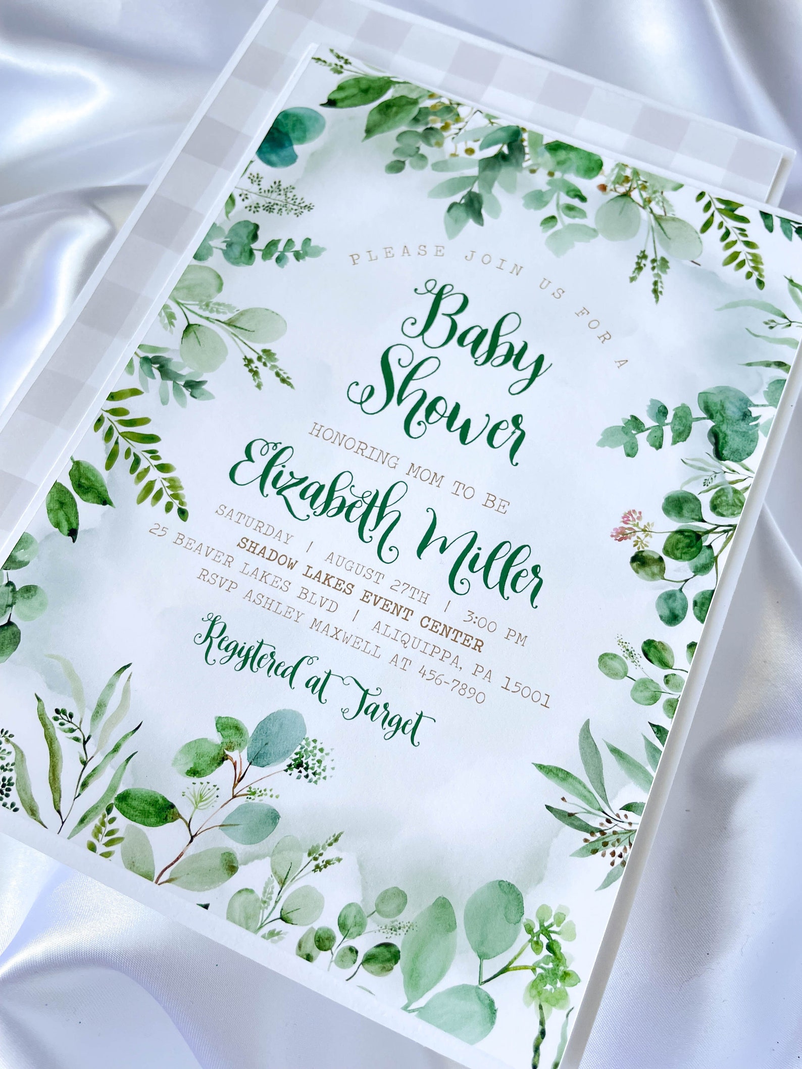 Greenery Baby Shower Invitation Bundle Set Rustic Greenery - Etsy