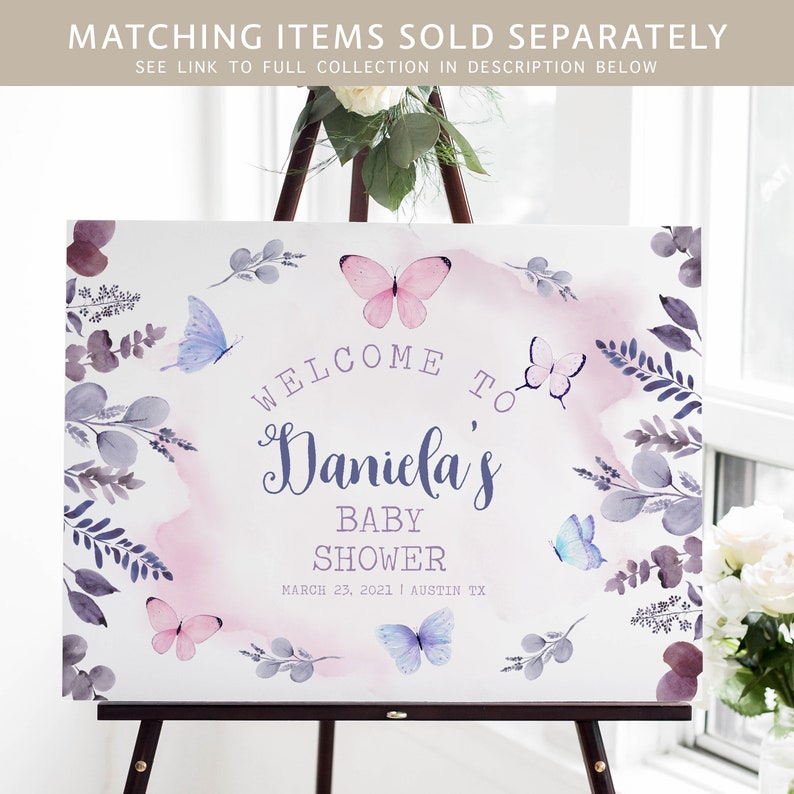 Butterfly Baby Shower Gifts Sign Girl Butterfly Gifts Sign - Etsy