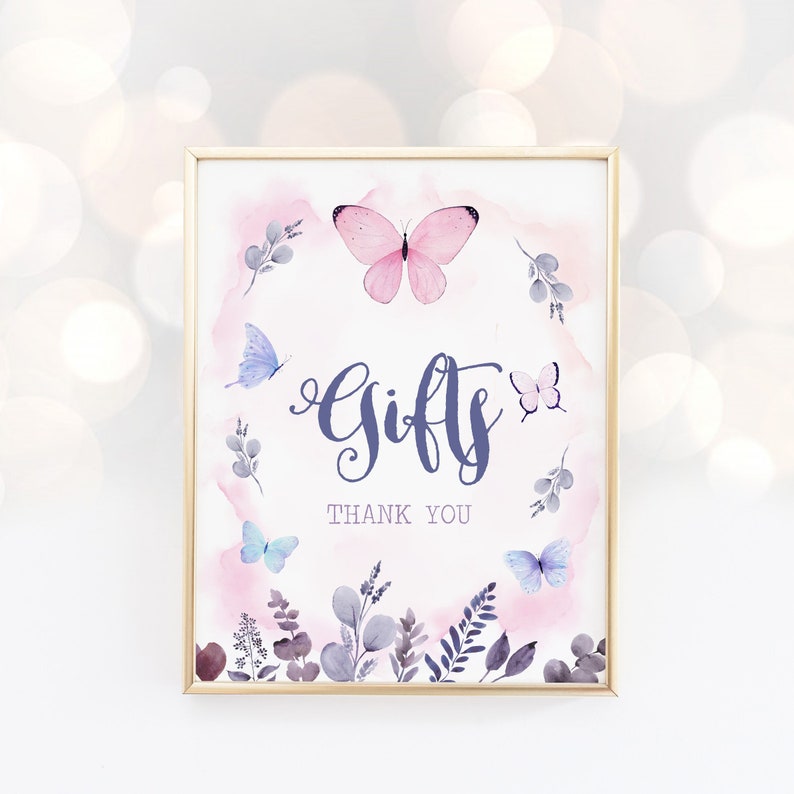 Butterfly Baby Shower Gifts Sign Girl Butterfly Gifts Sign - Etsy