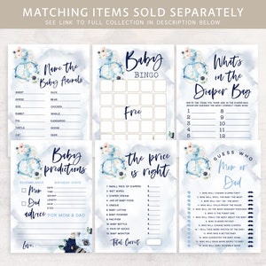 Nautical Boy Baby Shower Baby Bingo Game Navy Blue Anchor - Etsy