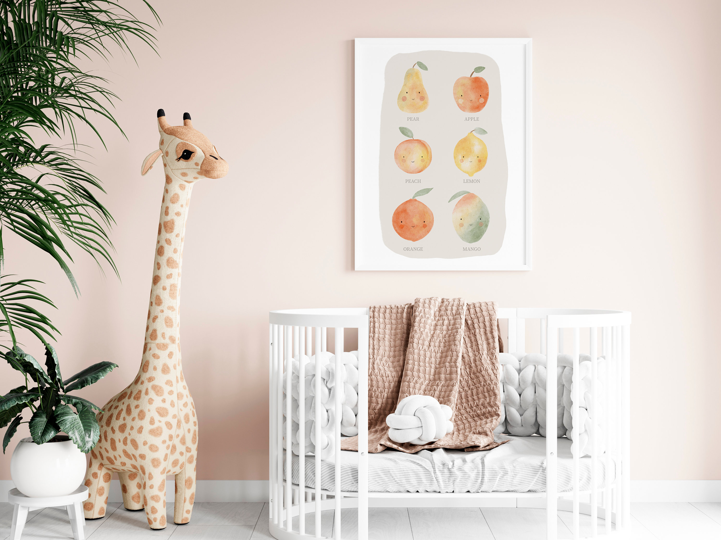 Printable Digital Poster, Watercolor Fruit Illustrations, Fruit Names ...