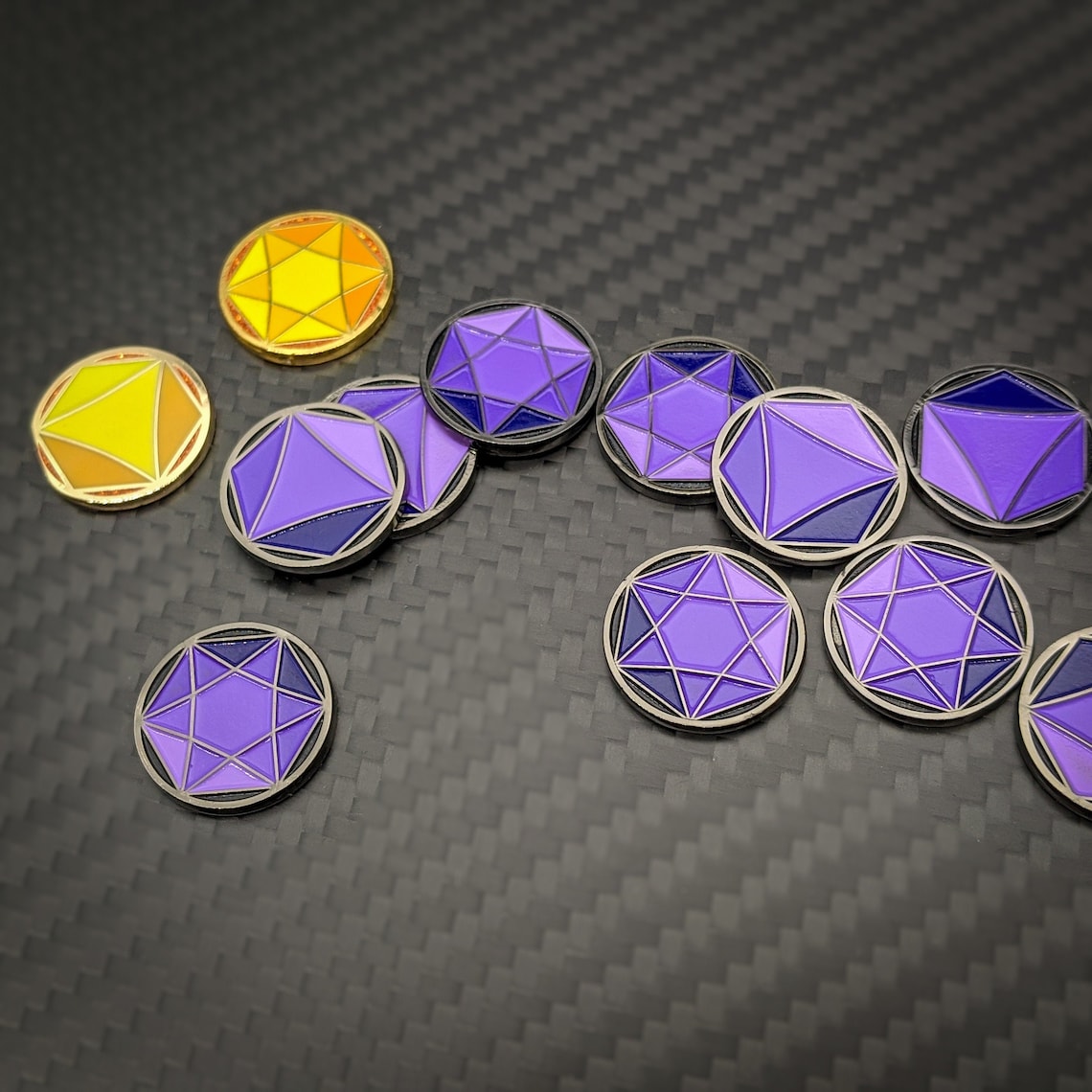 Keyforge Dark Aember: Remnants Metal Tokens Unofficial Dark - Etsy