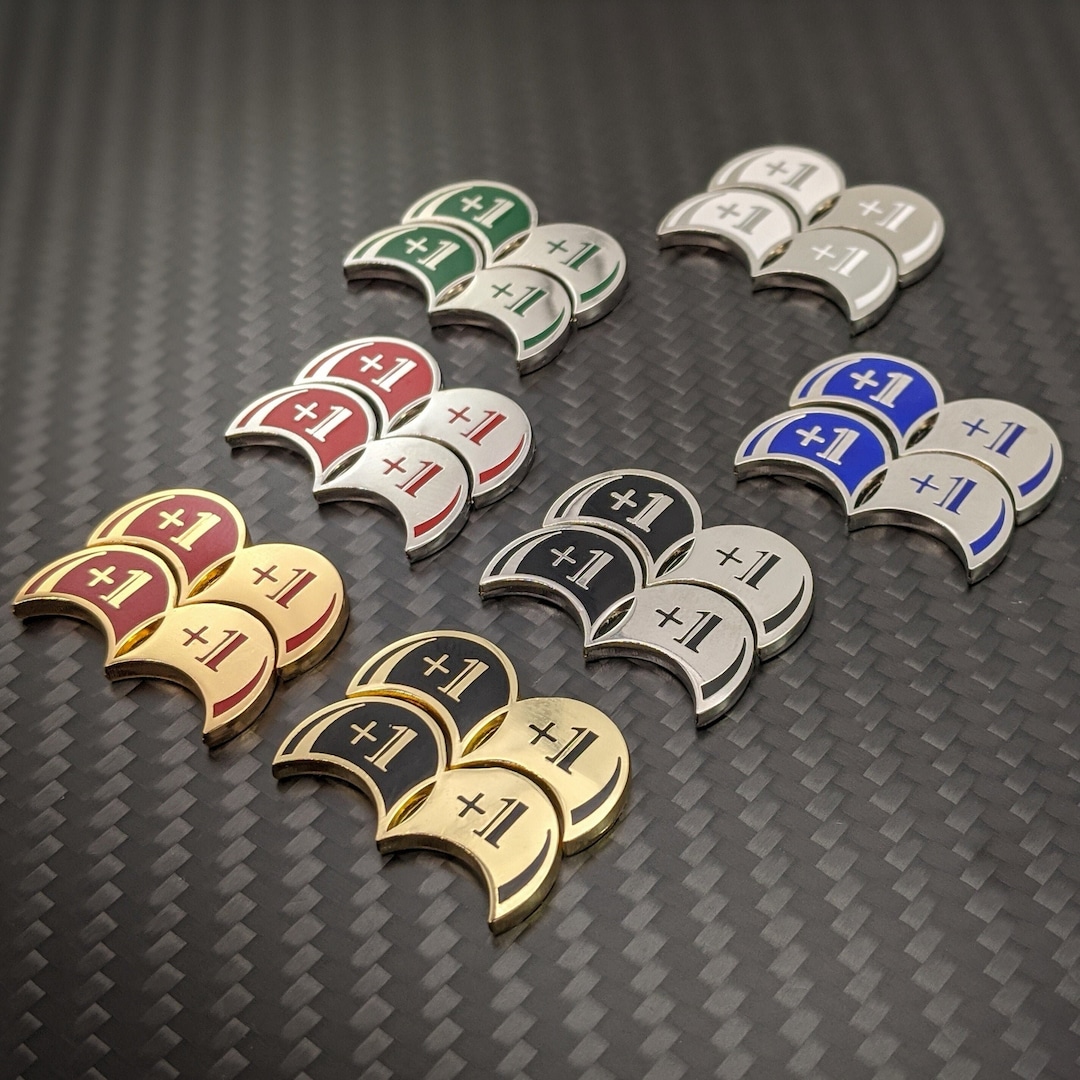 Mtg Counters +1/+1 (set of 5) Metal Strength Reversible Counters ...