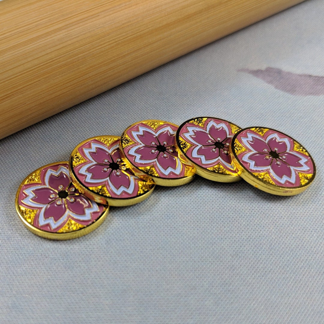 Summer Gold Sakura Game Token (everlasting) - Solid Metal Flower Coins ...