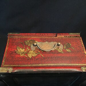 Vintage Asian Chinese Red Chinese Box With Dragons - Etsy
