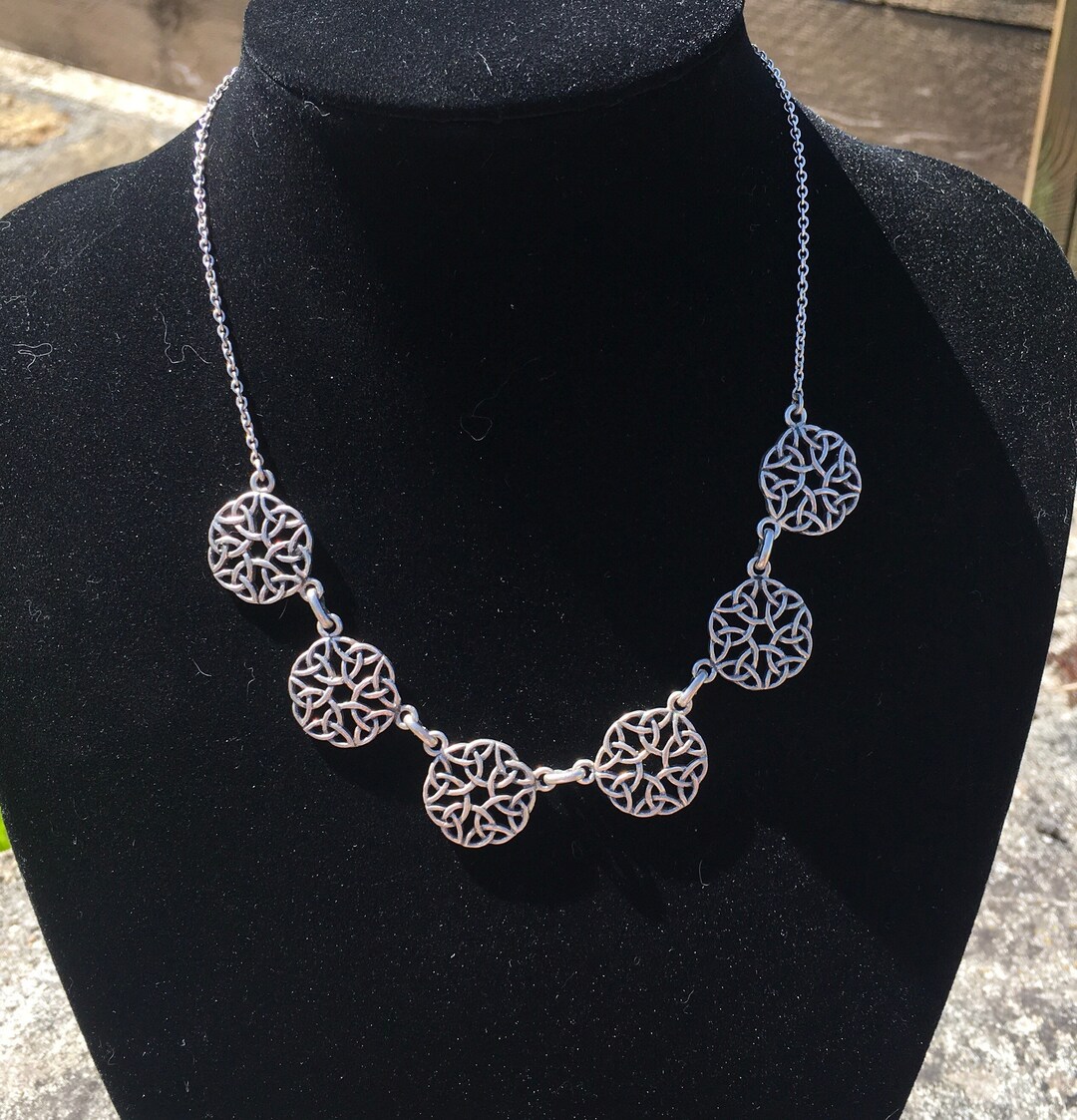 Vintage Sterling Silver Celtic Design Necklace - Etsy