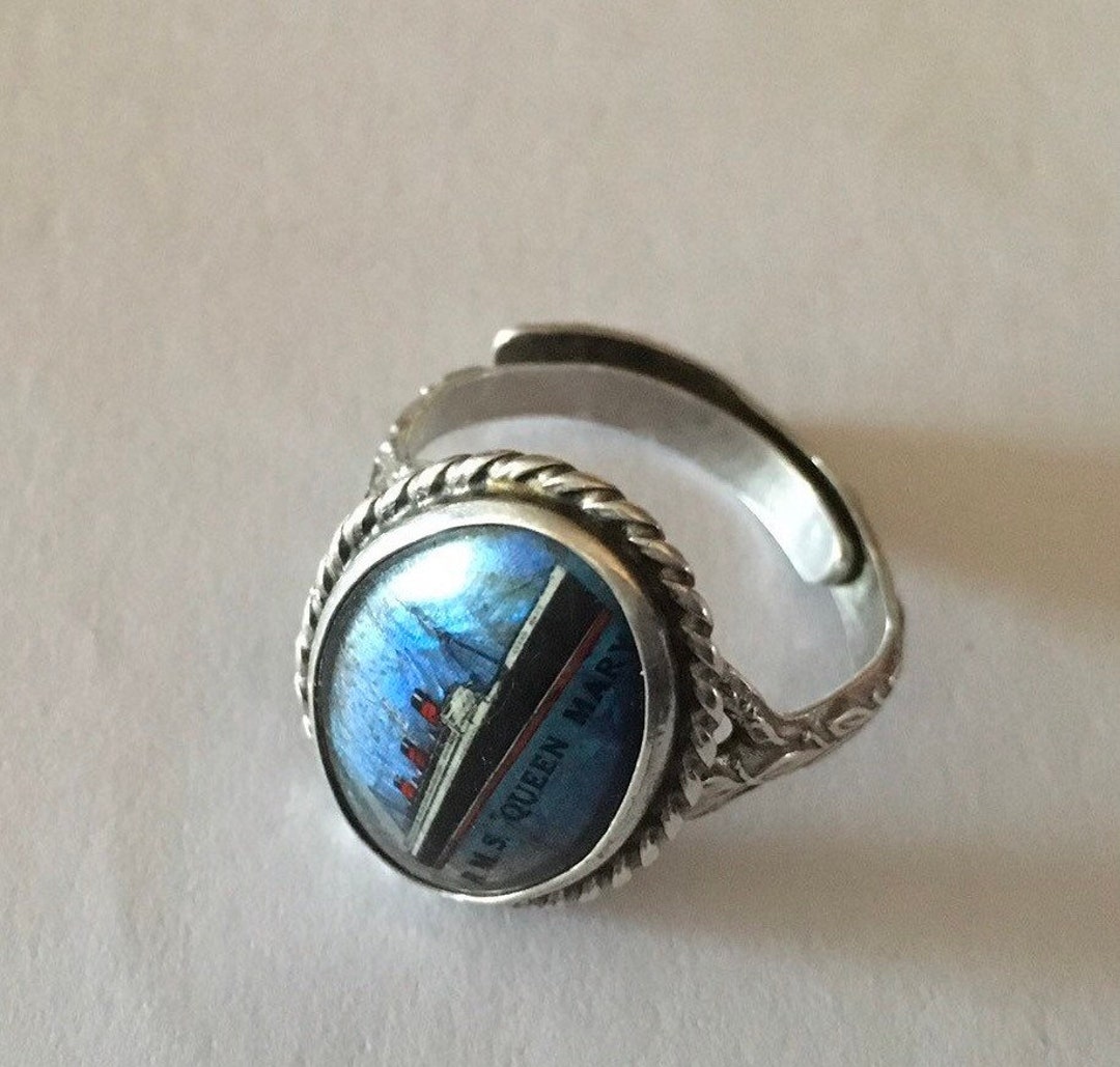 RMS Queen Mary Sterling Silver & Butterfly Wing Ring - Etsy