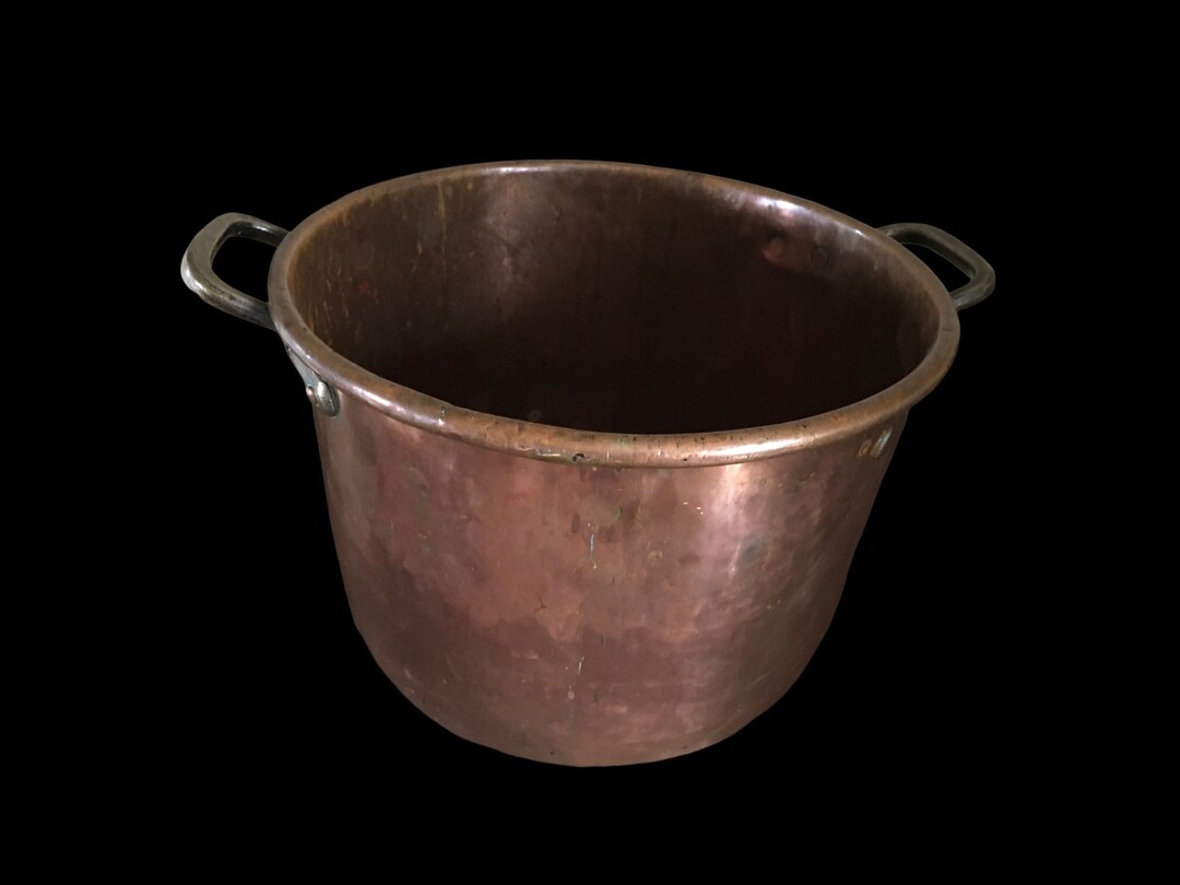 French Antique Large Copper Cauldron Pot - Etsy
