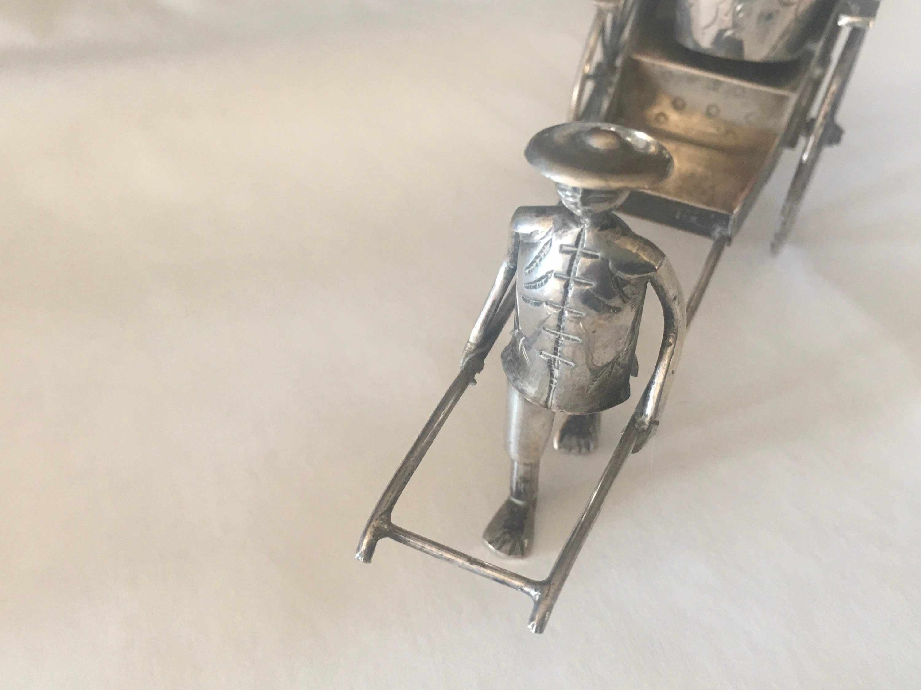 Antique Chinese Silver Rickshaw Cruet Set Salt Shaker | Etsy