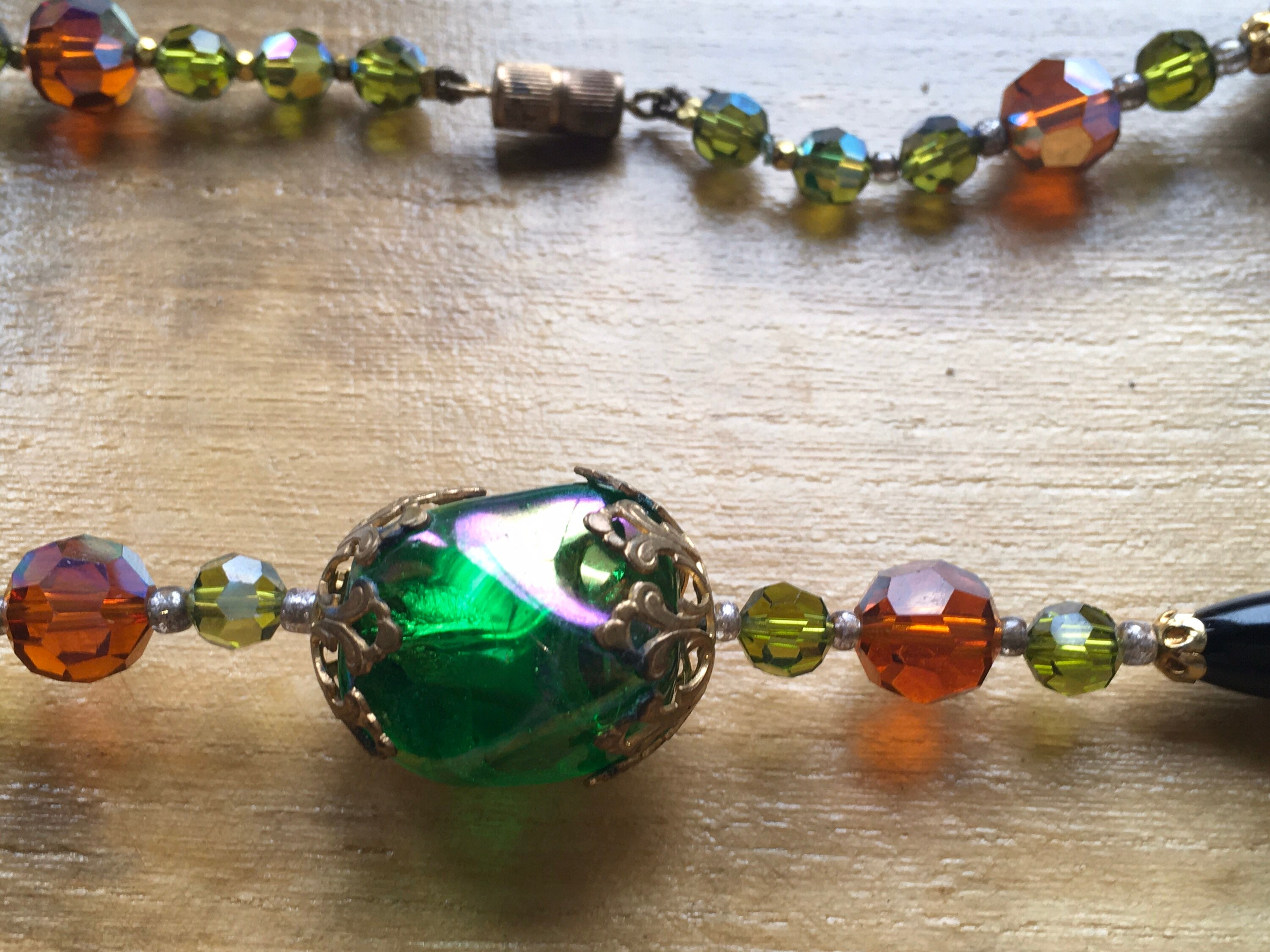 Stunning Art Deco crystal and glass necklace | Etsy