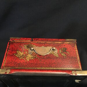 Vintage Asian Chinese Red Chinese Box With Dragons - Etsy