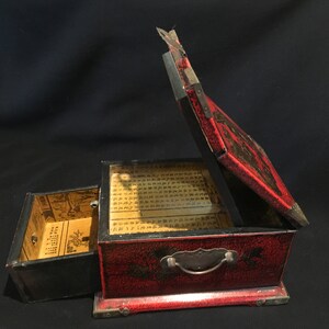 Vintage Asian Chinese Red Chinese Box With Dragons - Etsy