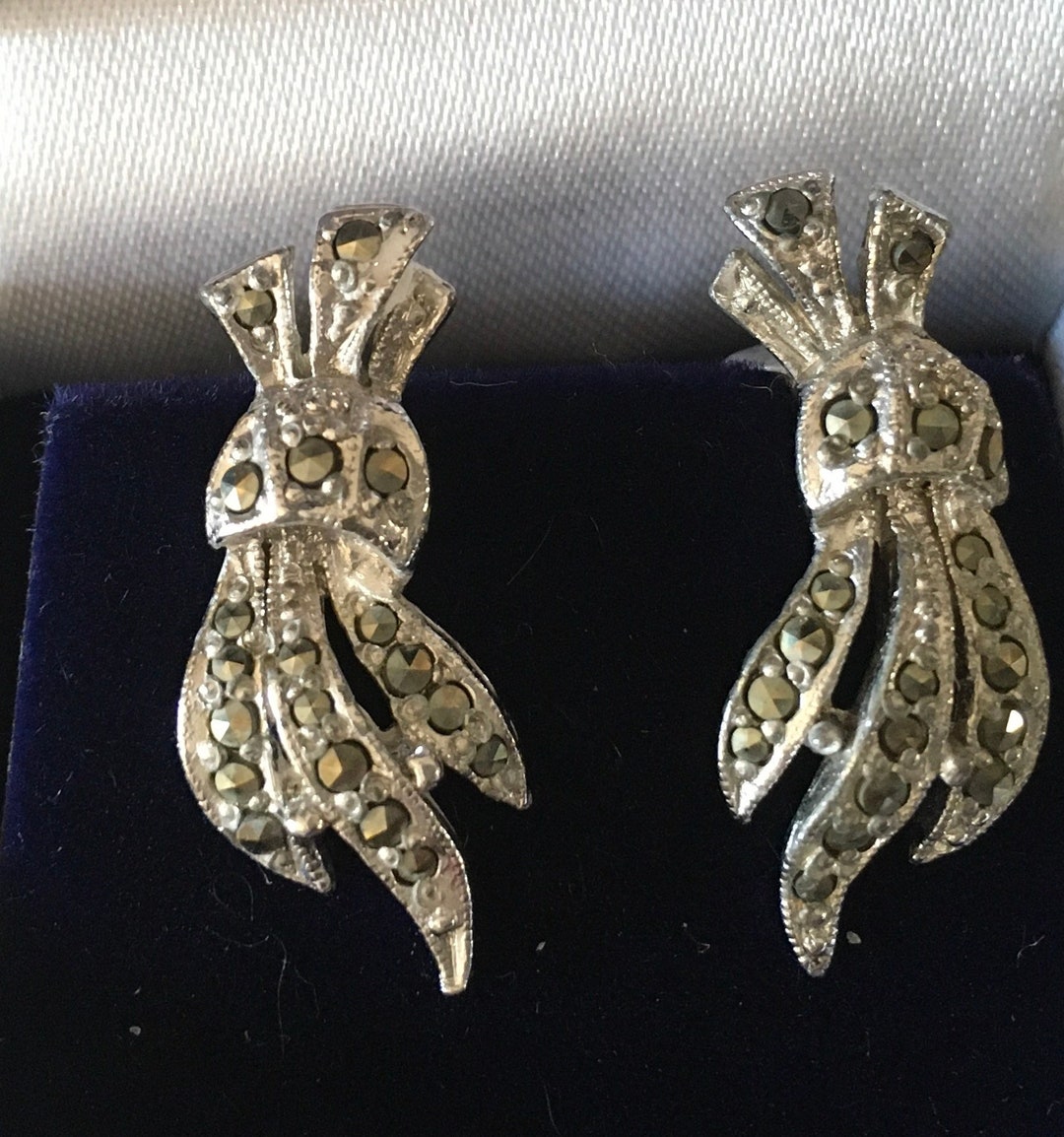 Art Deco Markit Ohrclips - Etsy Österreich