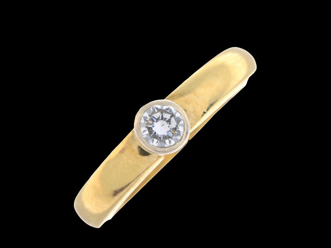 Brilliant Cut Diamond Single Stone Engagement Ring - Etsy