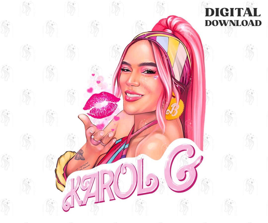 Karol G Pink Hair Png for Princess Doll Fans Digital Download, Manana ...
