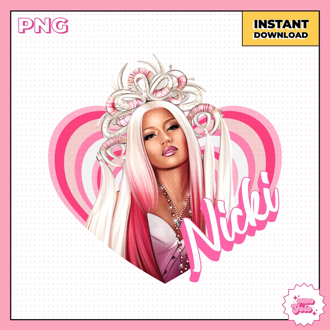 Nicki Minaj Queen of Rap Png Design for Creating Tshirt, Uvdtf, Pink ...