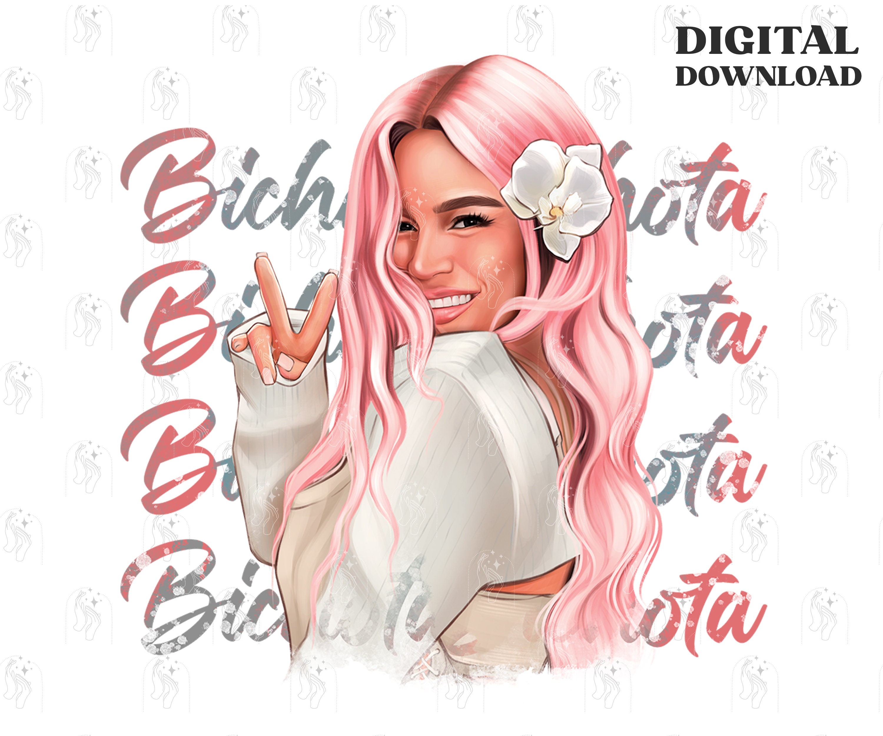 Karol G Png con cabello rosado Manana Sera Bonito Nuevo álbum - Etsy México