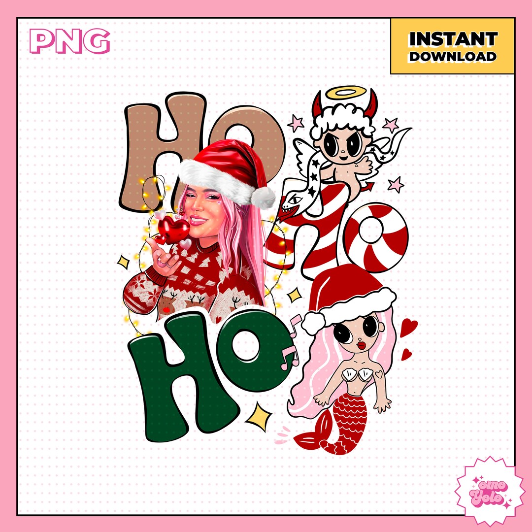 Karol G Christmas Png for Creating Xmas Ornaments, Uv Dtf and Other Merch for Bichota Fan Gift ...