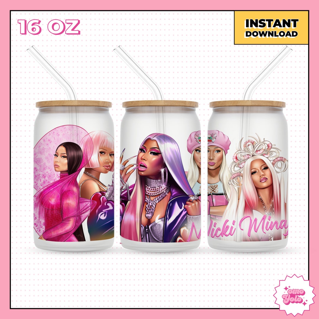 Nicki Minaj 16 Oz Uvdtf Can Glass Wrap Png for Creating Queen Rap ...
