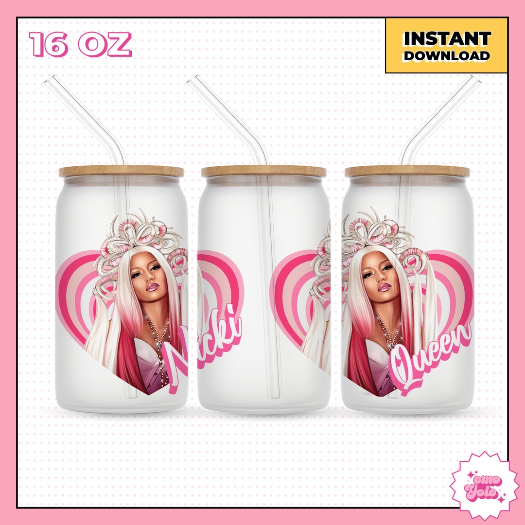 Nicki Minaj 16 Oz Uvdtf Can Glass Wrap Png for Creating Queen Rap ...