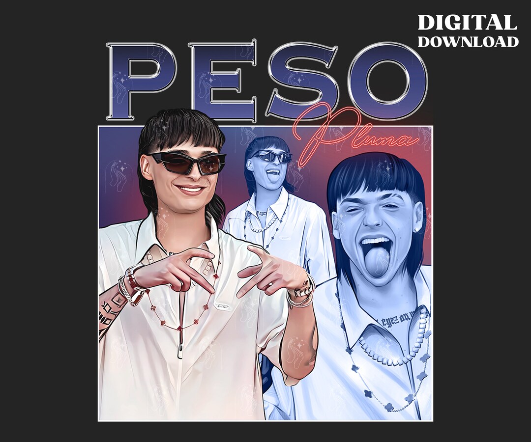 Peso Pluma Png for Retro Black Shirt, Ella Baila Sola Classic 90s ...