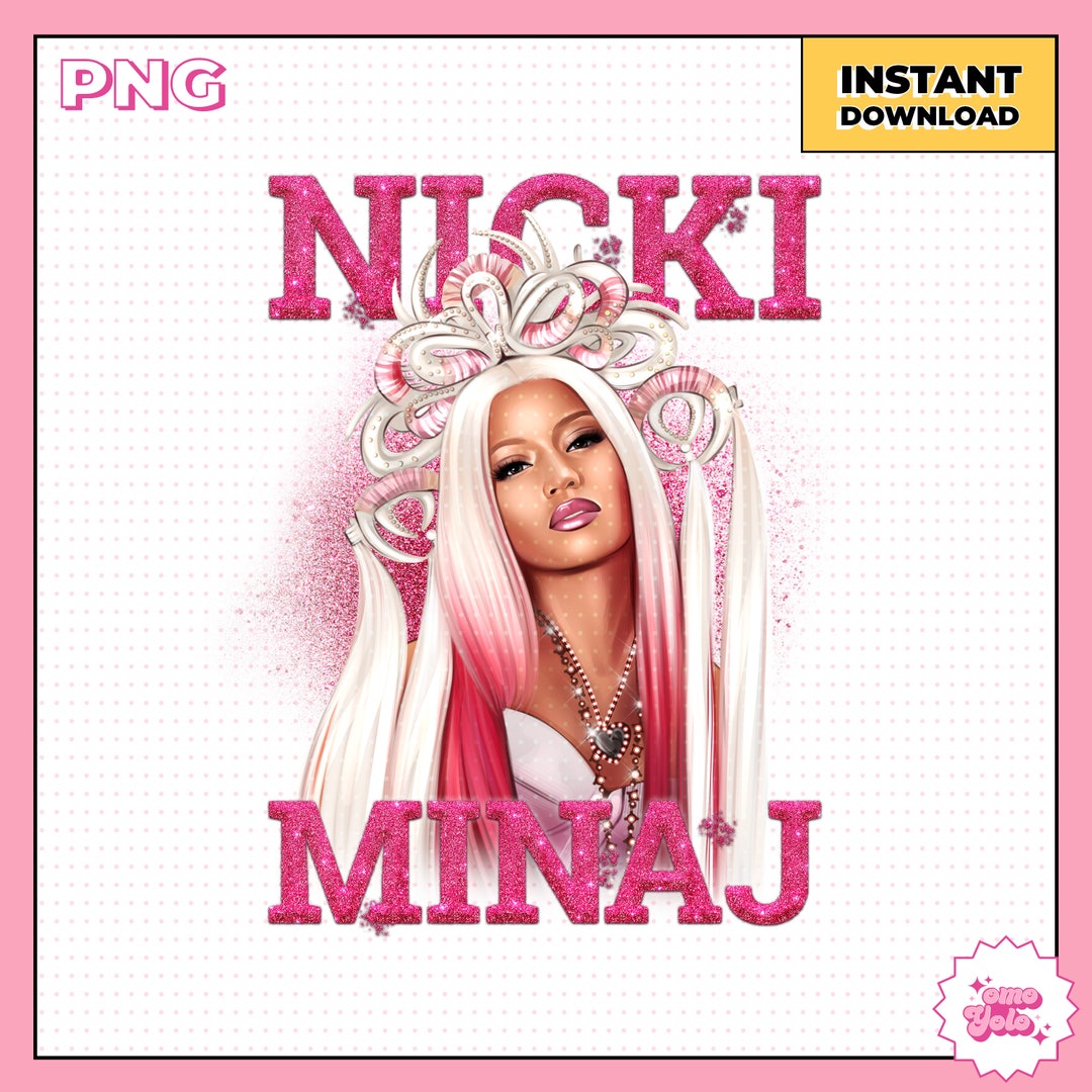 Nicki Minaj Queen of Rap Png Design for Creating Tshirt, Uvdtf, Pink ...