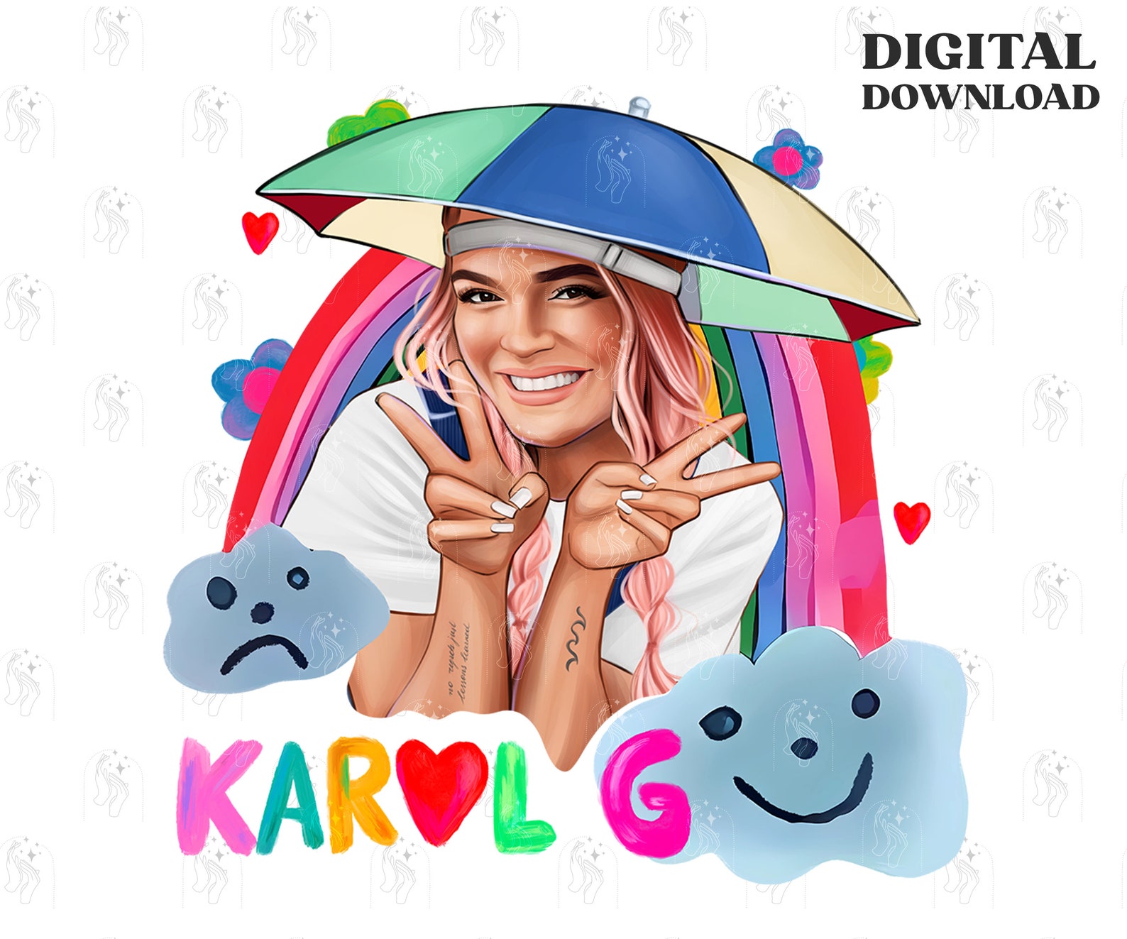 Karol G Png With Pink Hair Manana Sera Bonito New Album - Etsy