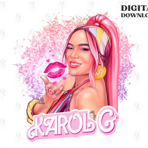 Karol G Pink Hair Png for Princess Doll Fans Digital Download, Manana ...