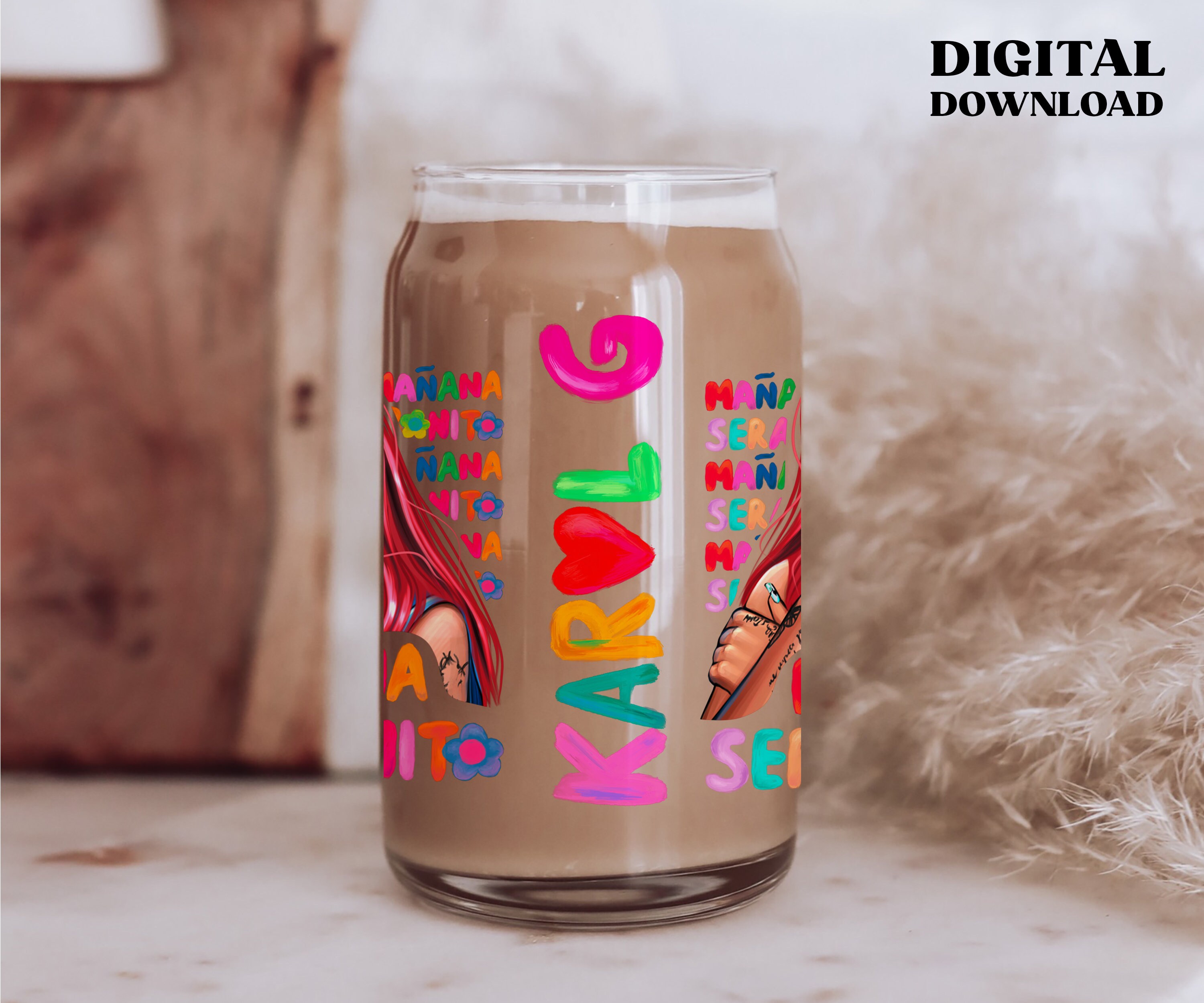 Karol G 2023 Manana Sera Bonito 16 Oz Libbey Glass Wrap Png - Etsy
