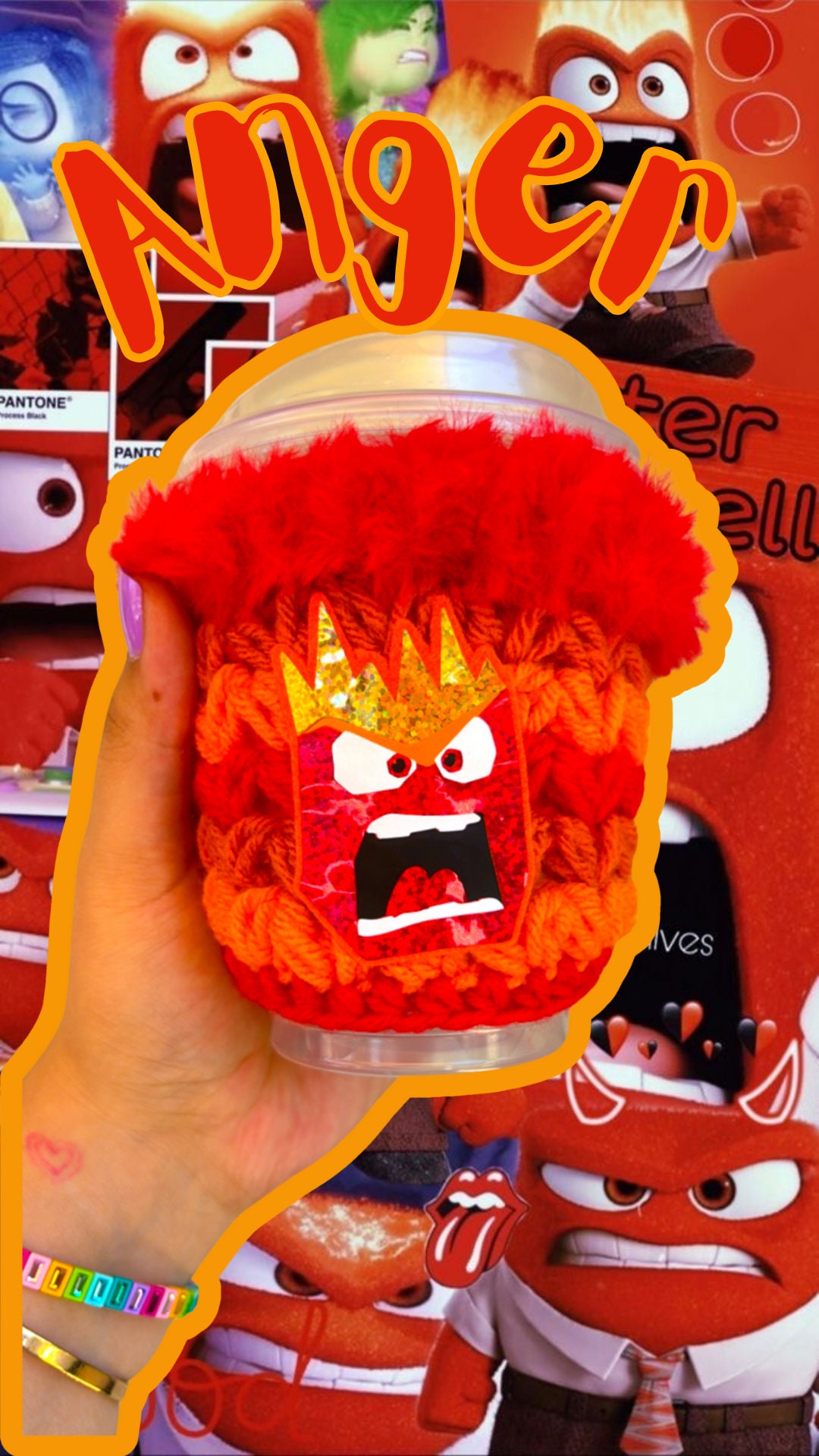 Anger Inside Out Pixar Disney Disneyland Coffee Sleeve Cozy - Etsy