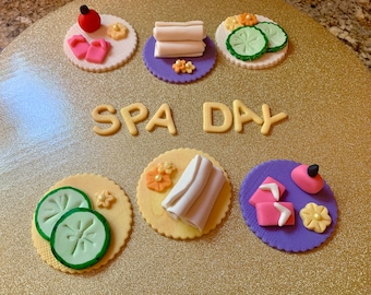 Spa Cupcake Toppers Spa Birthday Cupcake Toppers Spa Party - Etsy