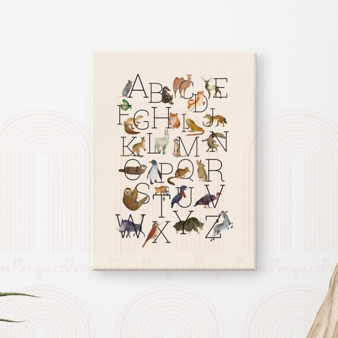 Animal Alphabet Poster | Playroom Wall Art (digital Download) - Etsy