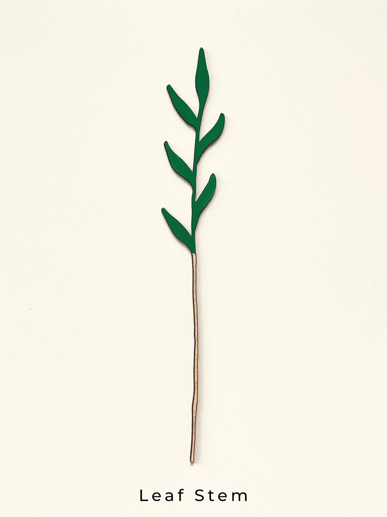 Individual Wooden Meadow Leaf Flower Stems - Etsy