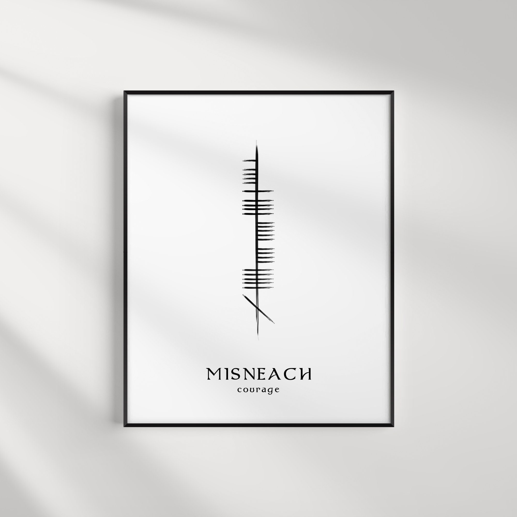Ogham Script Misneach Courage Wall Art Print - Etsy