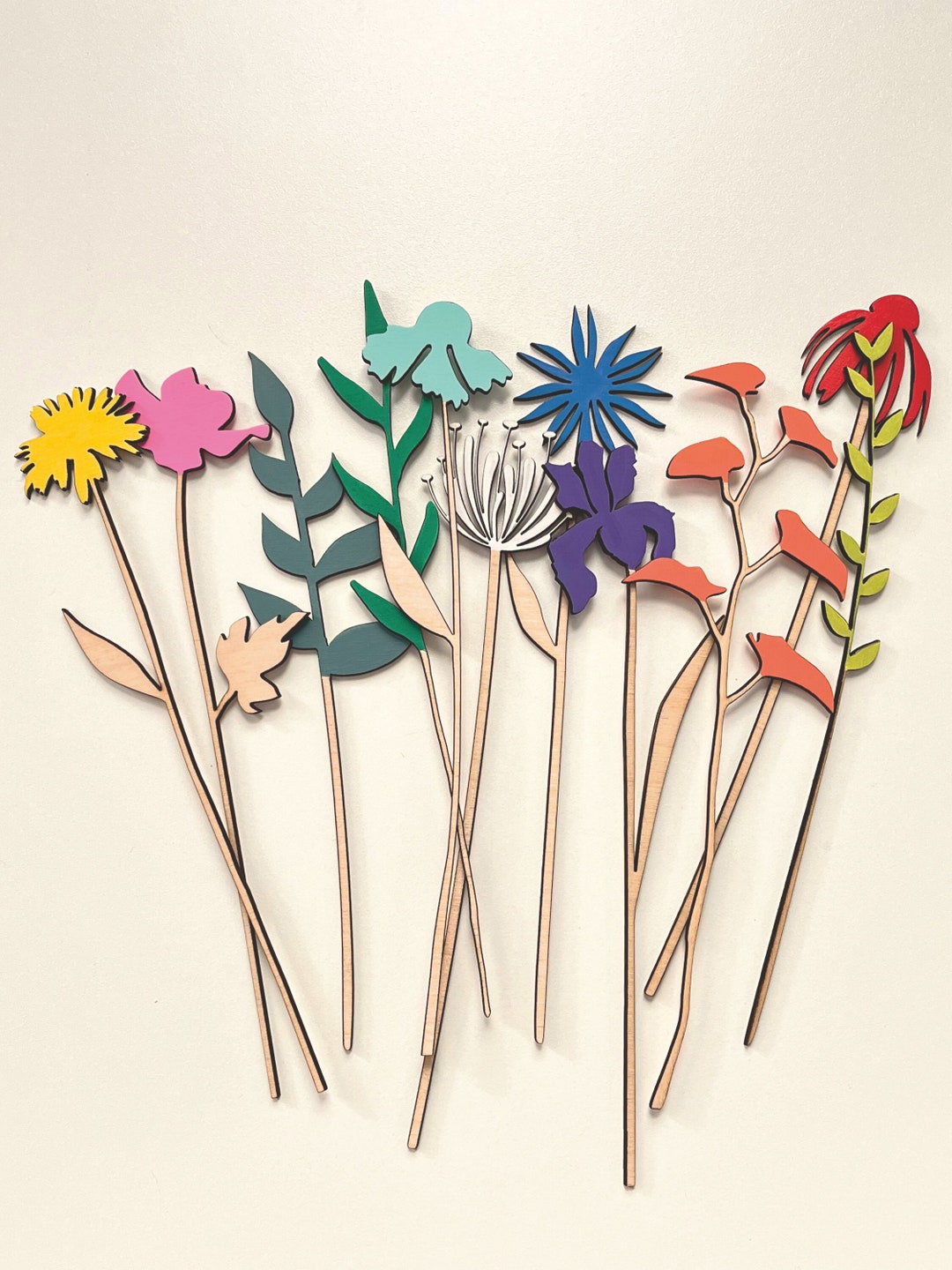 Individual Wooden Meadow Flower Stems - Etsy