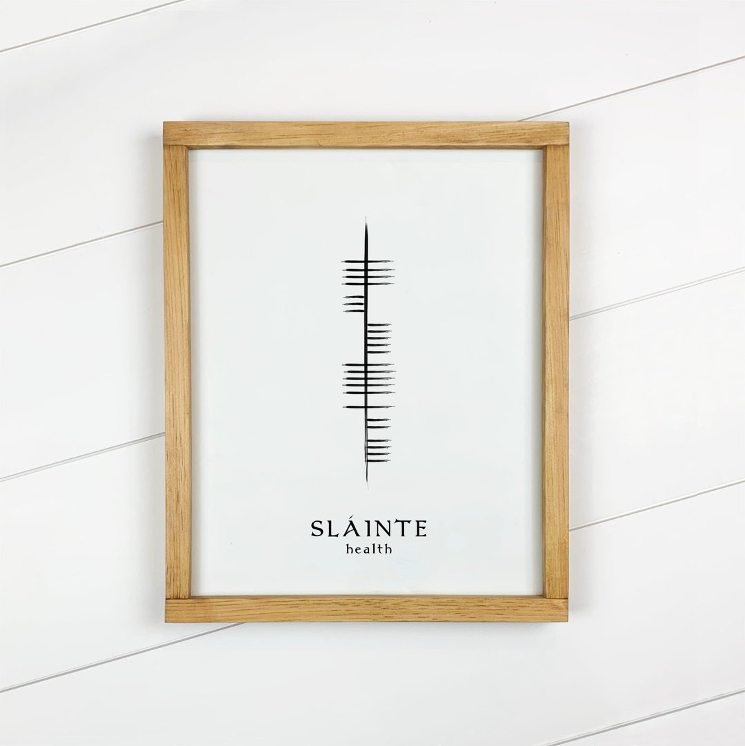 Ogham Script Slainte Health Wall Art Print - Etsy