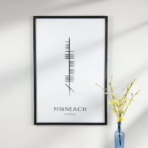 Ogham Script Misneach Courage Wall Art Print - Etsy