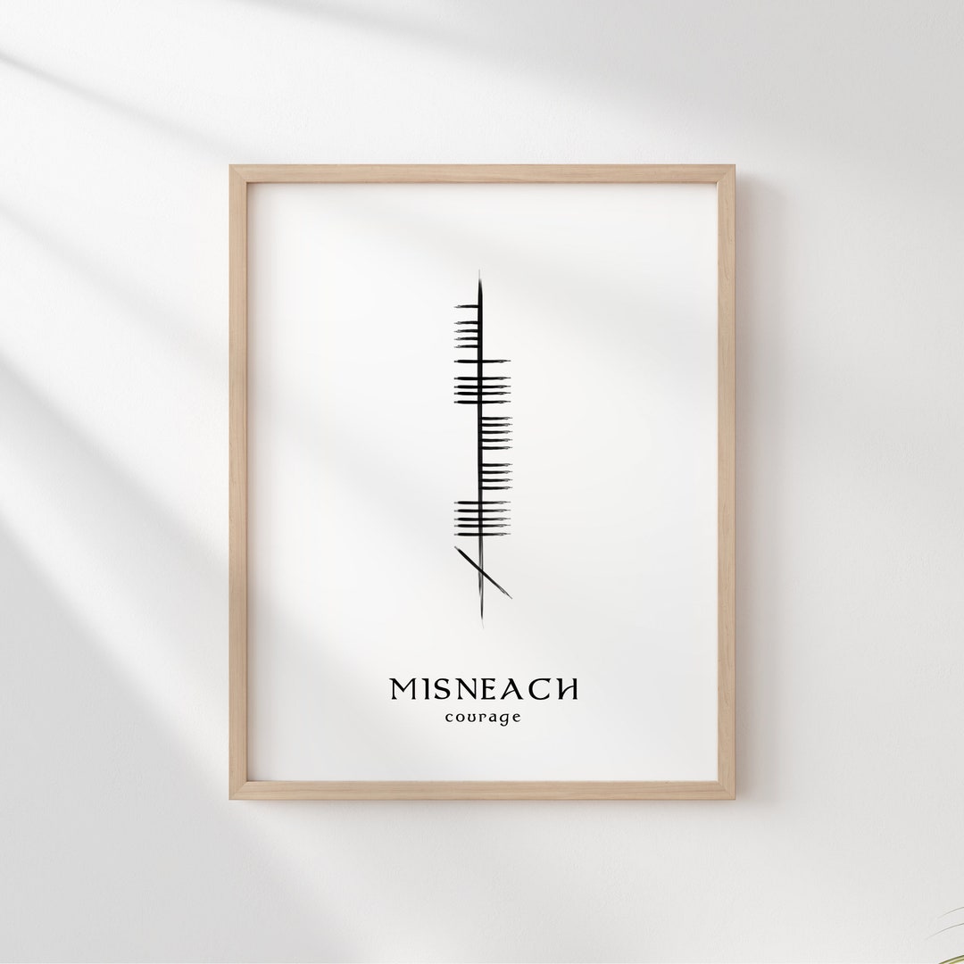 Ogham Script Misneach Courage Wall Art Print - Etsy