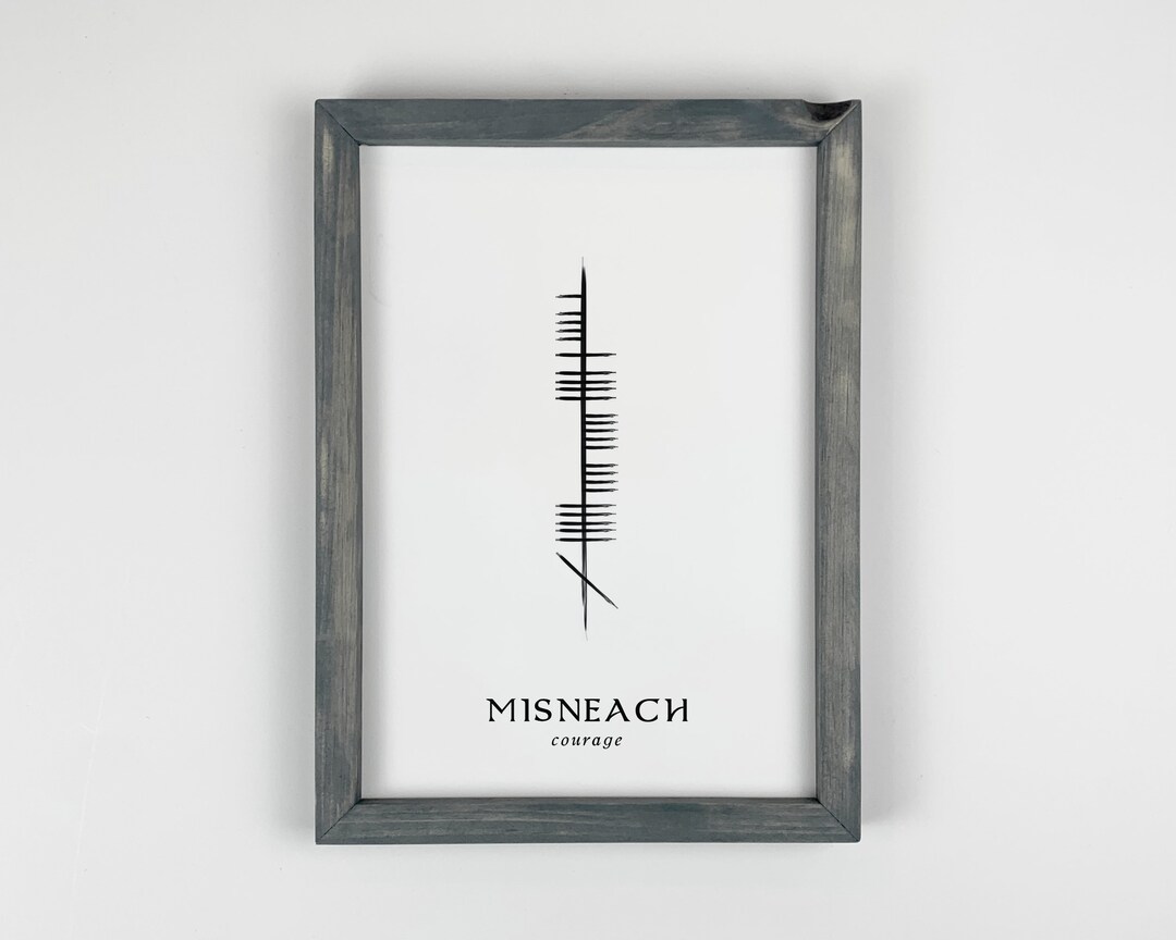 Ogham Script Misneach Courage Wall Art Print - Etsy