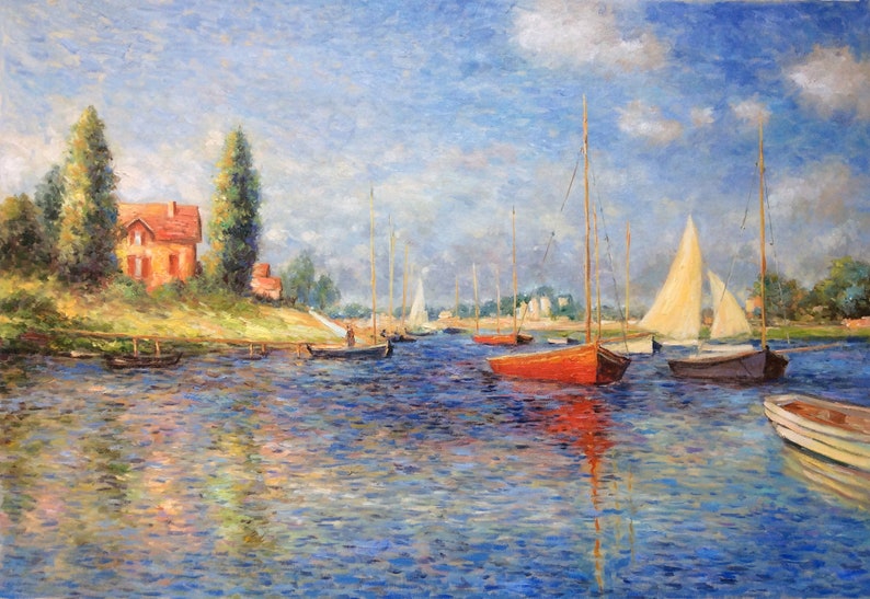 Hand Painted Impressionism Monet Abstract Landscape Oil Paintings,red ...