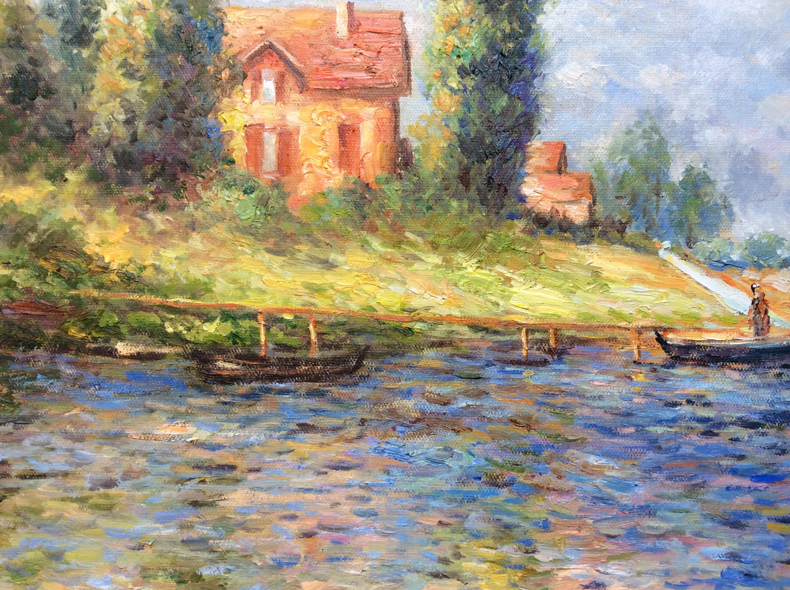 Hand Painted Impressionism Monet Abstract Landscape Oil Paintings,red ...