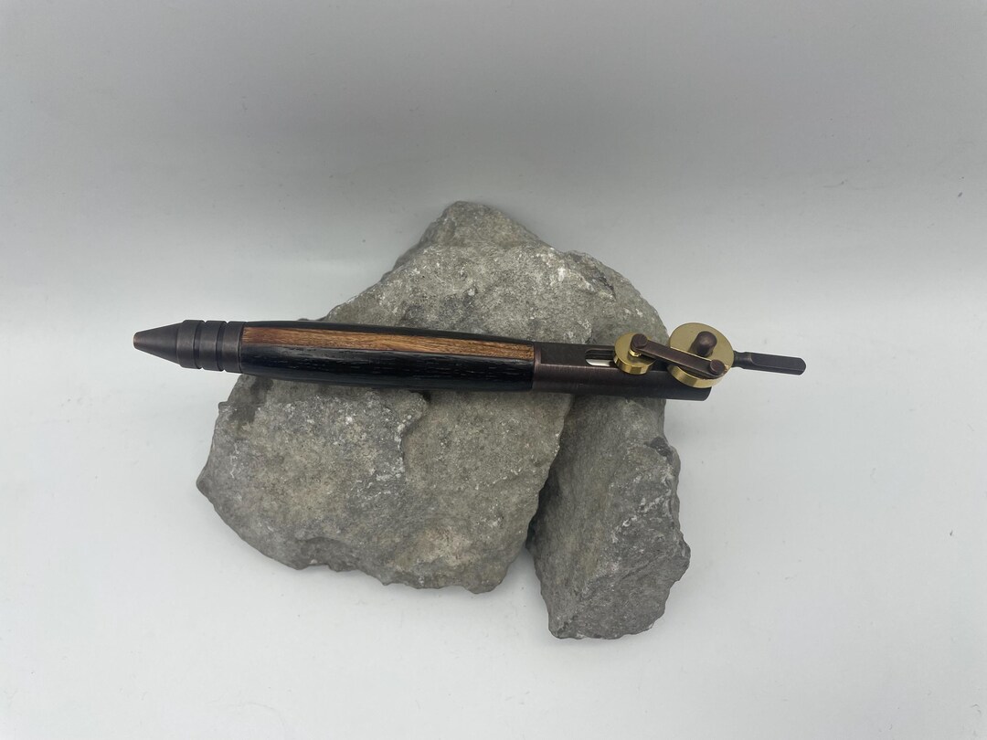 Steampunk Aged Bronze, Bog Oak and Cherry Hand Turned Piston Pen - Etsy
