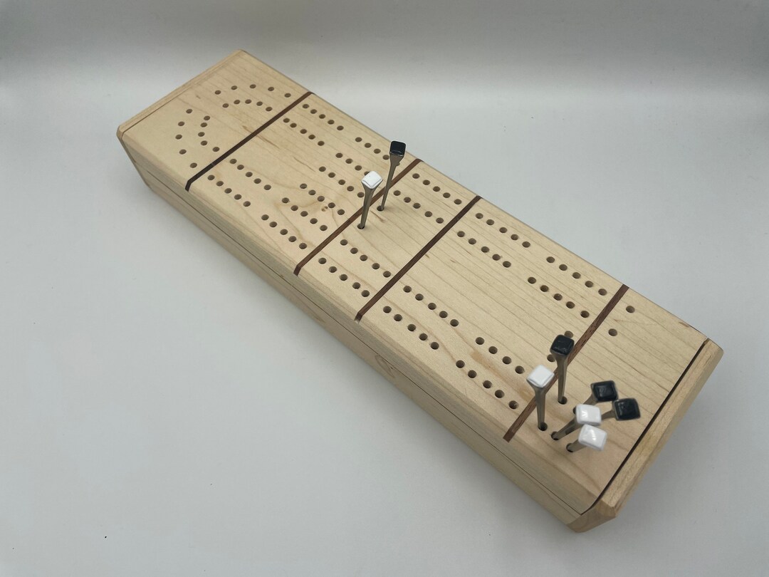 Handcrafted Maple Cribbage Board and Storage Box - Etsy