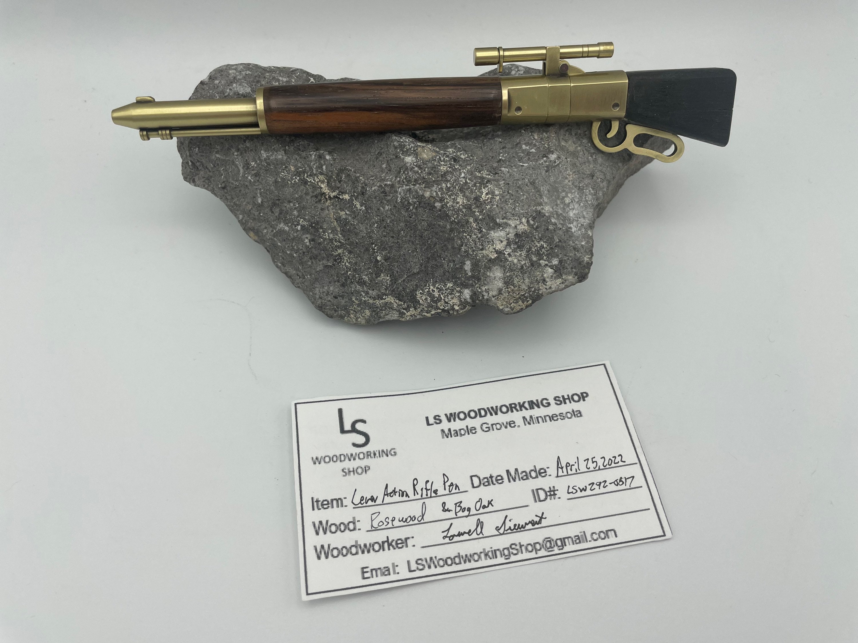 Rosewood & Bog Oak Lever Action Rifle Pen - Etsy
